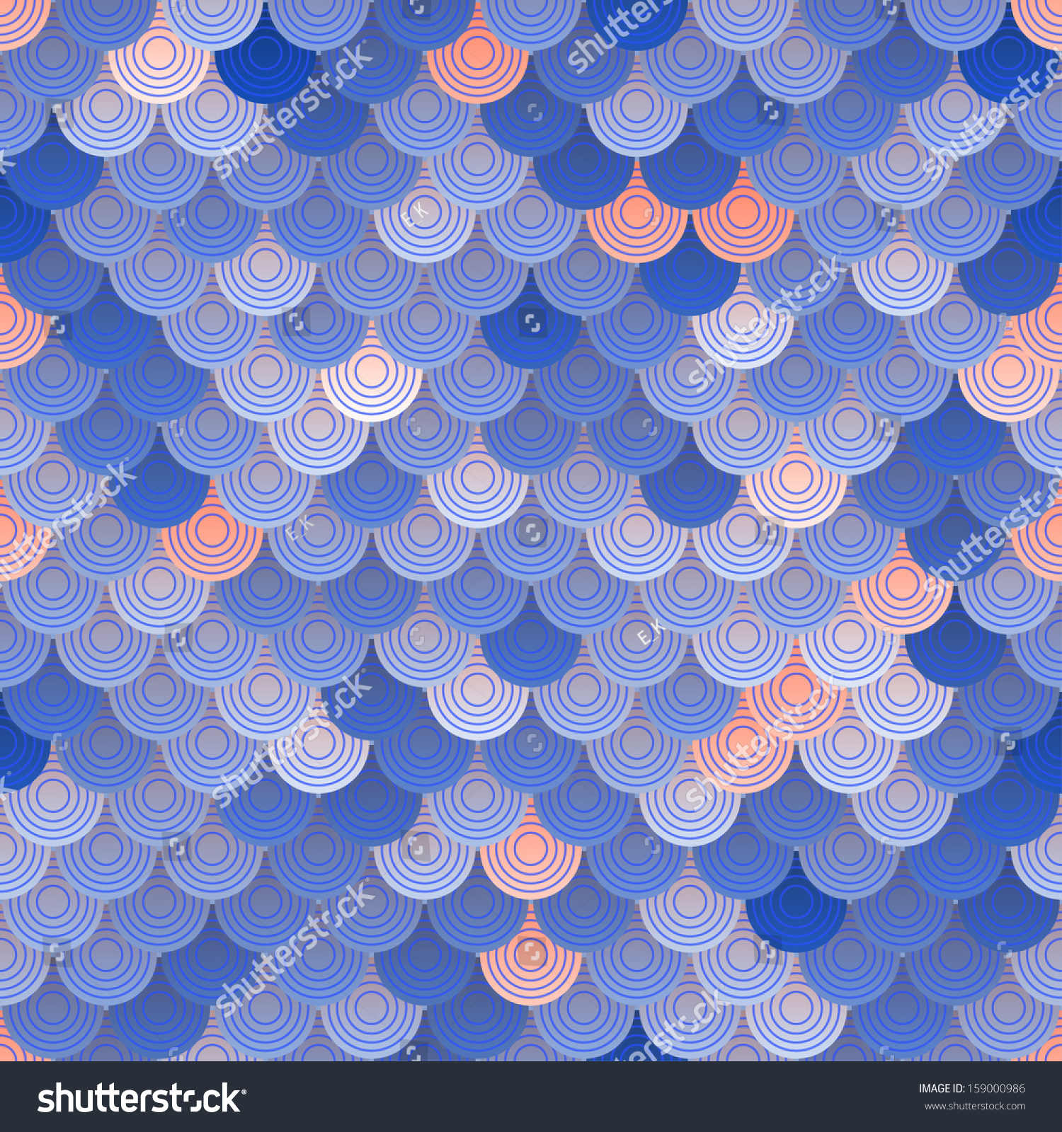 Blue Seamless Background Scale Stylish Background Stock Vector (Royalty ...