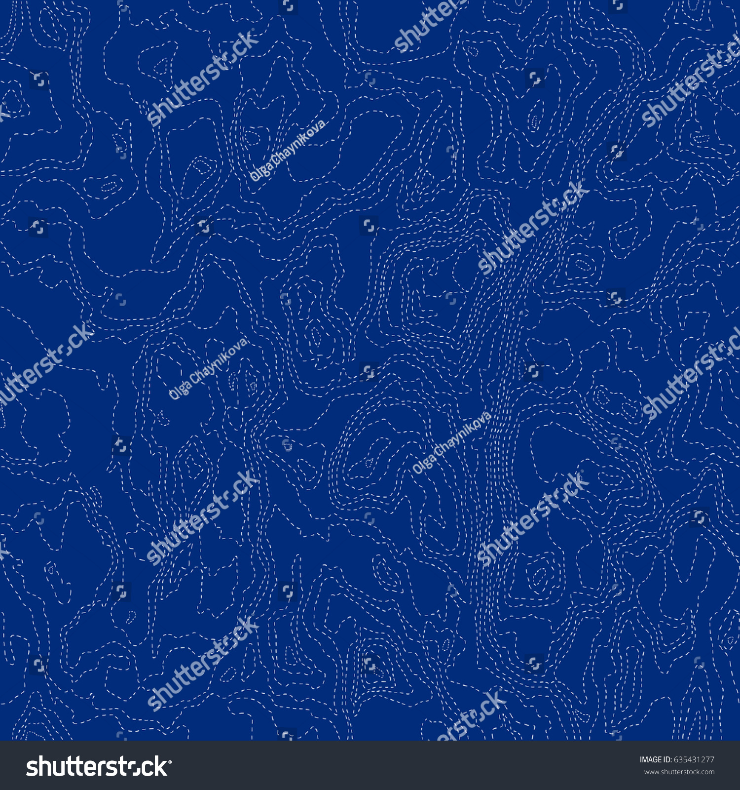 Blue Seamless Pattern Topographic Map Texture: vector de stock (libre ...