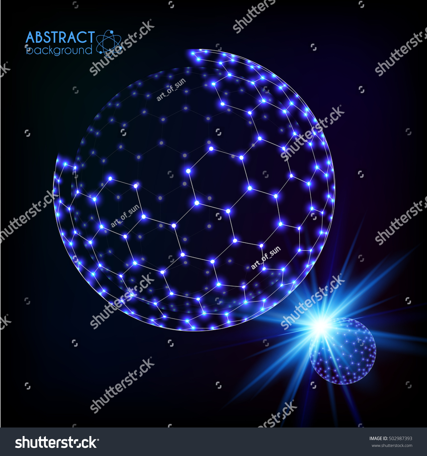 Blue Shining Cosmic Hexagonal Grid Shining Stock Vector (Royalty Free ...