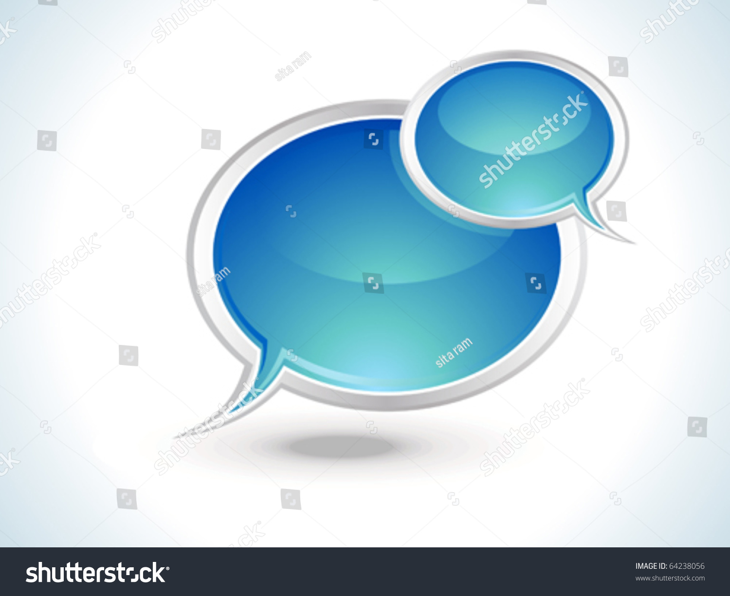 Blue Shiny Chat Icon Vector Illustration Stock Vector (Royalty Free ...