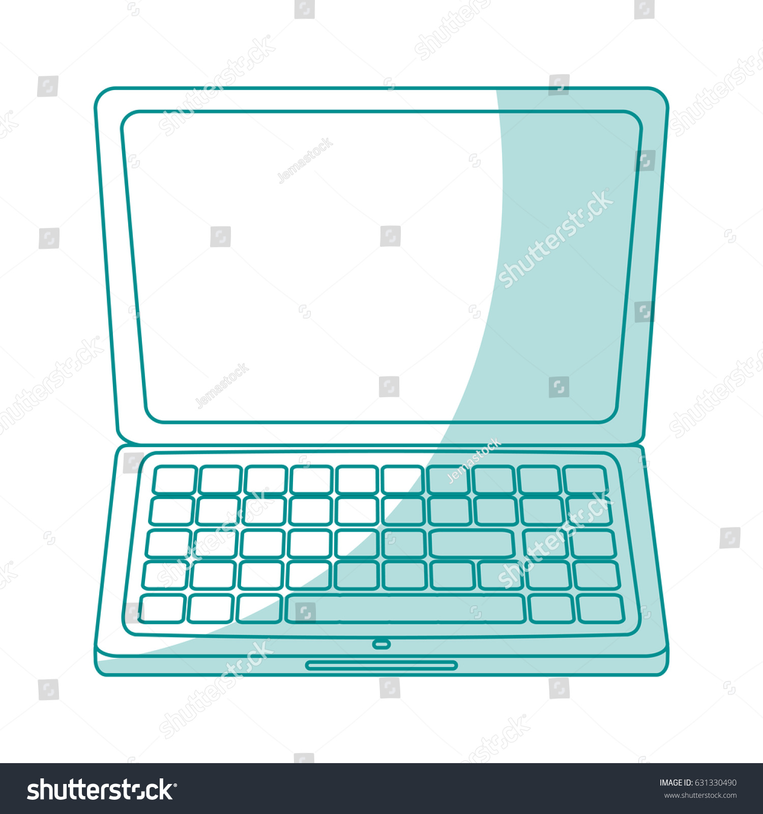 Blue Silhouette Shading Laptop Computer Tech Stock Vector (Royalty Free ...