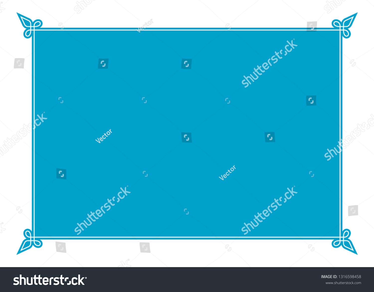 Blue Simple Vector Vintage Border Frame Stock Vector (Royalty Free ...