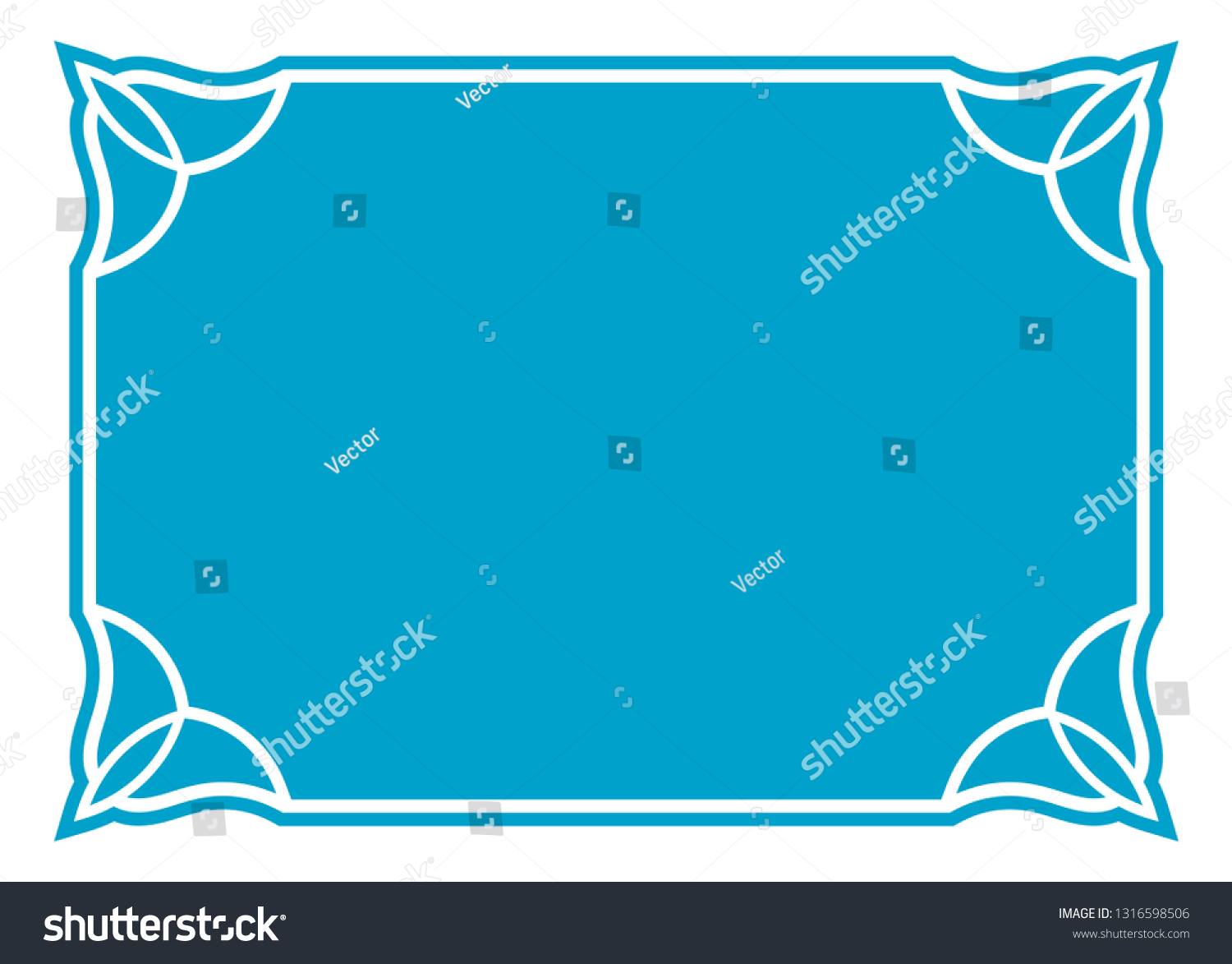 Blue Simple Vector Vintage Border Frame: vector de stock (libre de ...