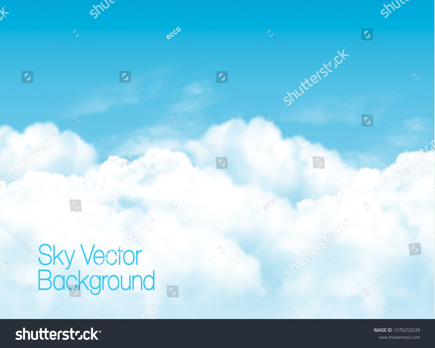 Blue Sky Background White Transparent Clouds Stock Vector (Royalty Free ...