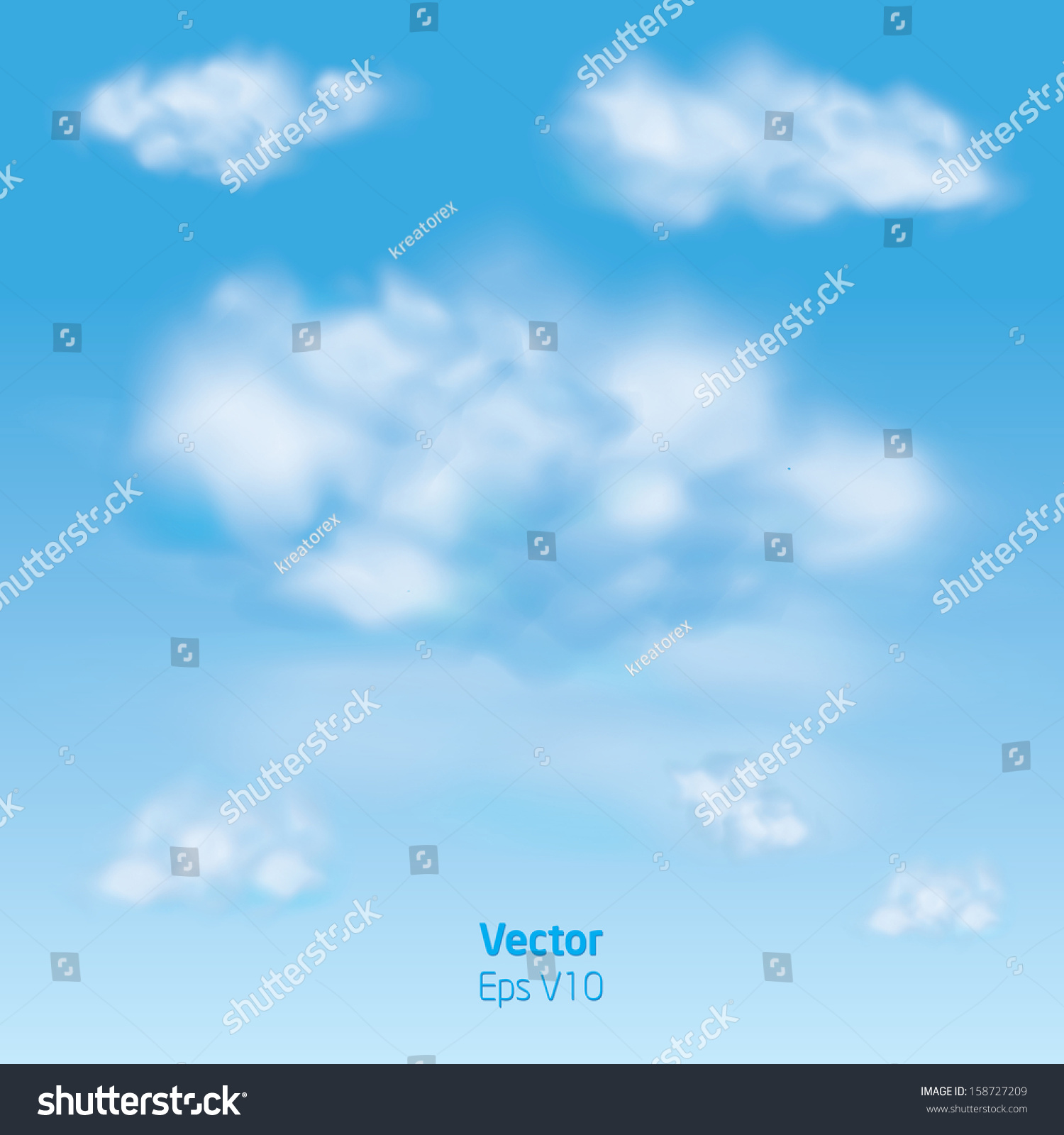 Blue Sky Clouds Vector Illustration Stock Vector (Royalty Free ...