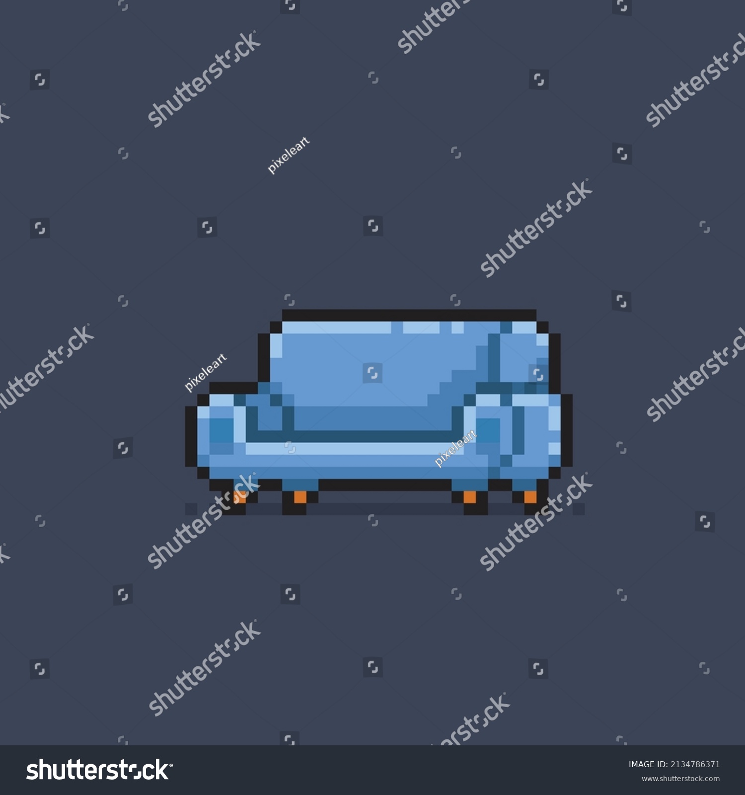 Blue Sofa Pixel Style Stock Vector (Royalty Free) 2134786371 | Shutterstock