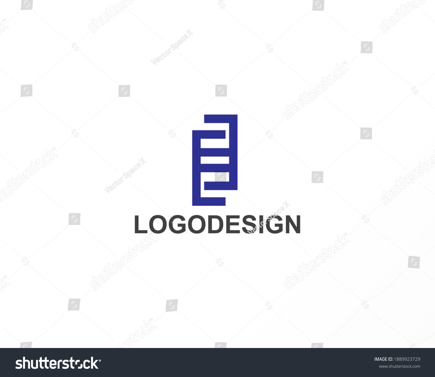 Blue Square Logo Design Identity Stock Vector (Royalty Free) 1889923729 ...