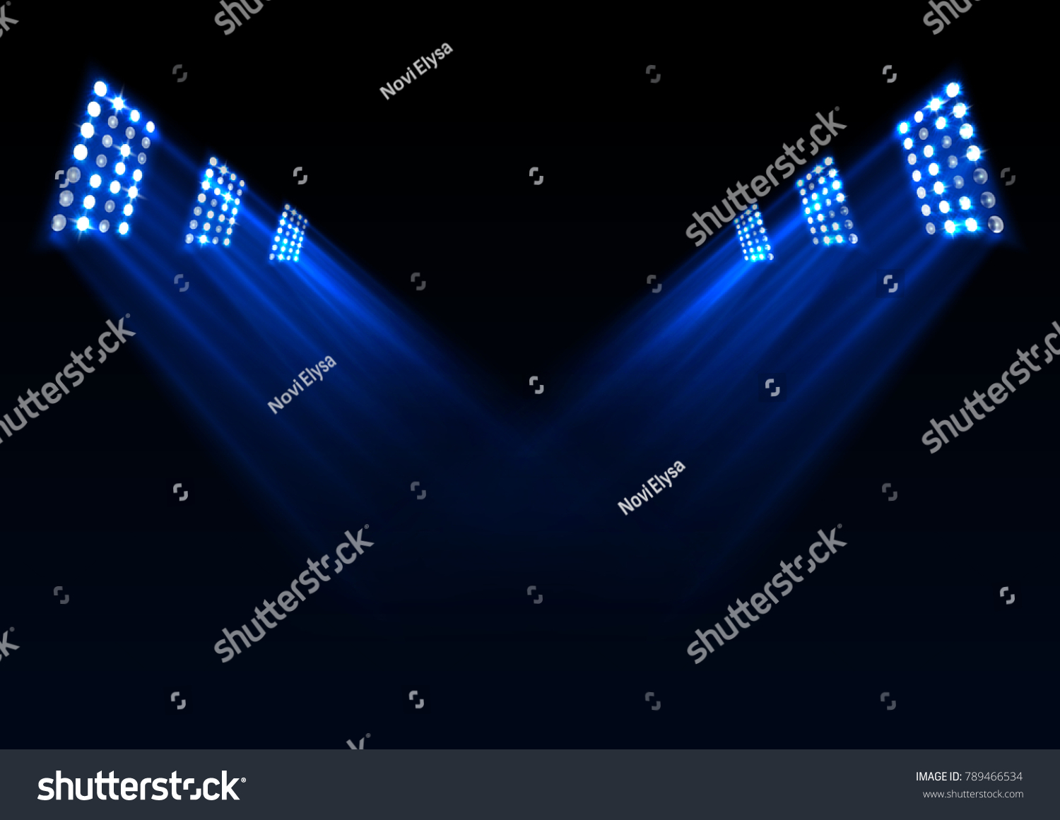 Blue Stage Lights Background Stock Vector (Royalty Free) 789466534 ...