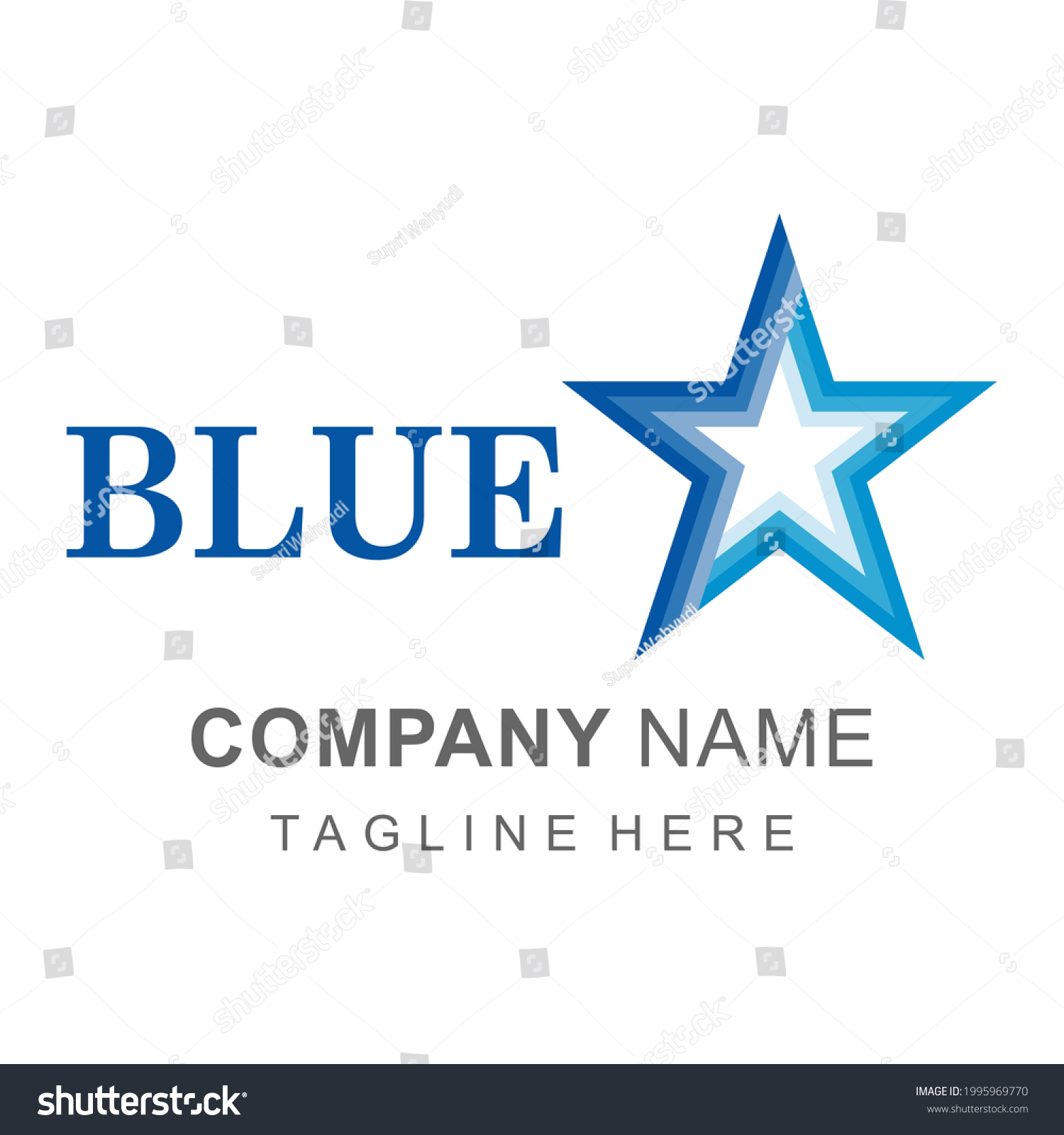Blue Star Company Logo Vector Stock Vector (Royalty Free) 1995969770 ...