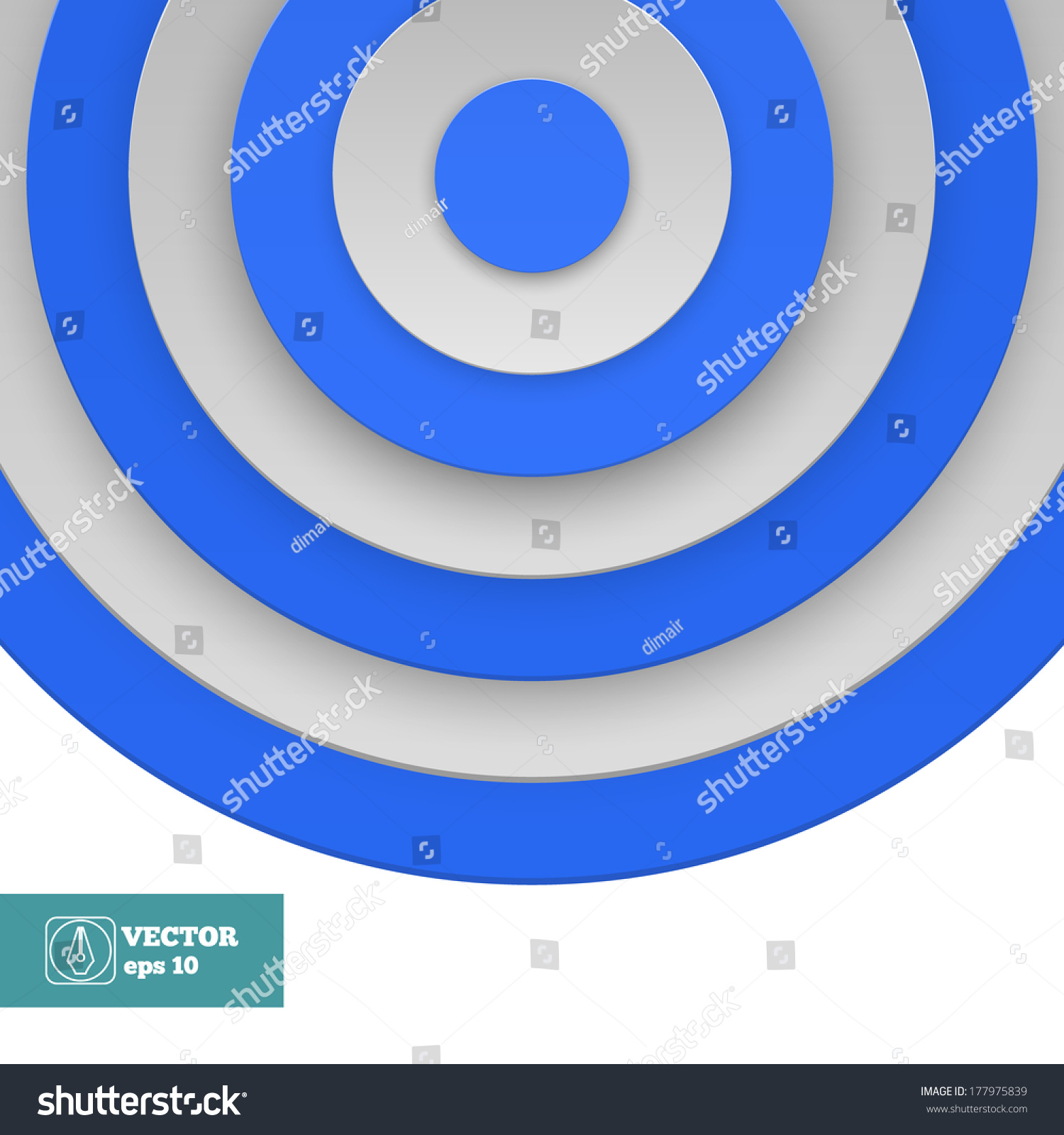 Blue Target On White Vector Stock Vector (Royalty Free) 177975839 ...