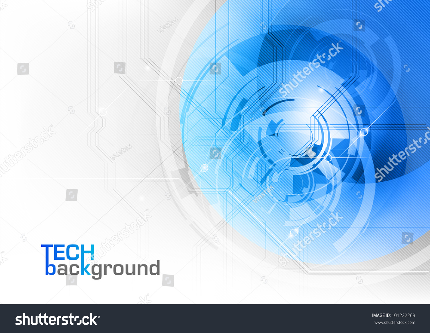 Blue Tech Background On White Stock Vector (Royalty Free) 101222269 ...