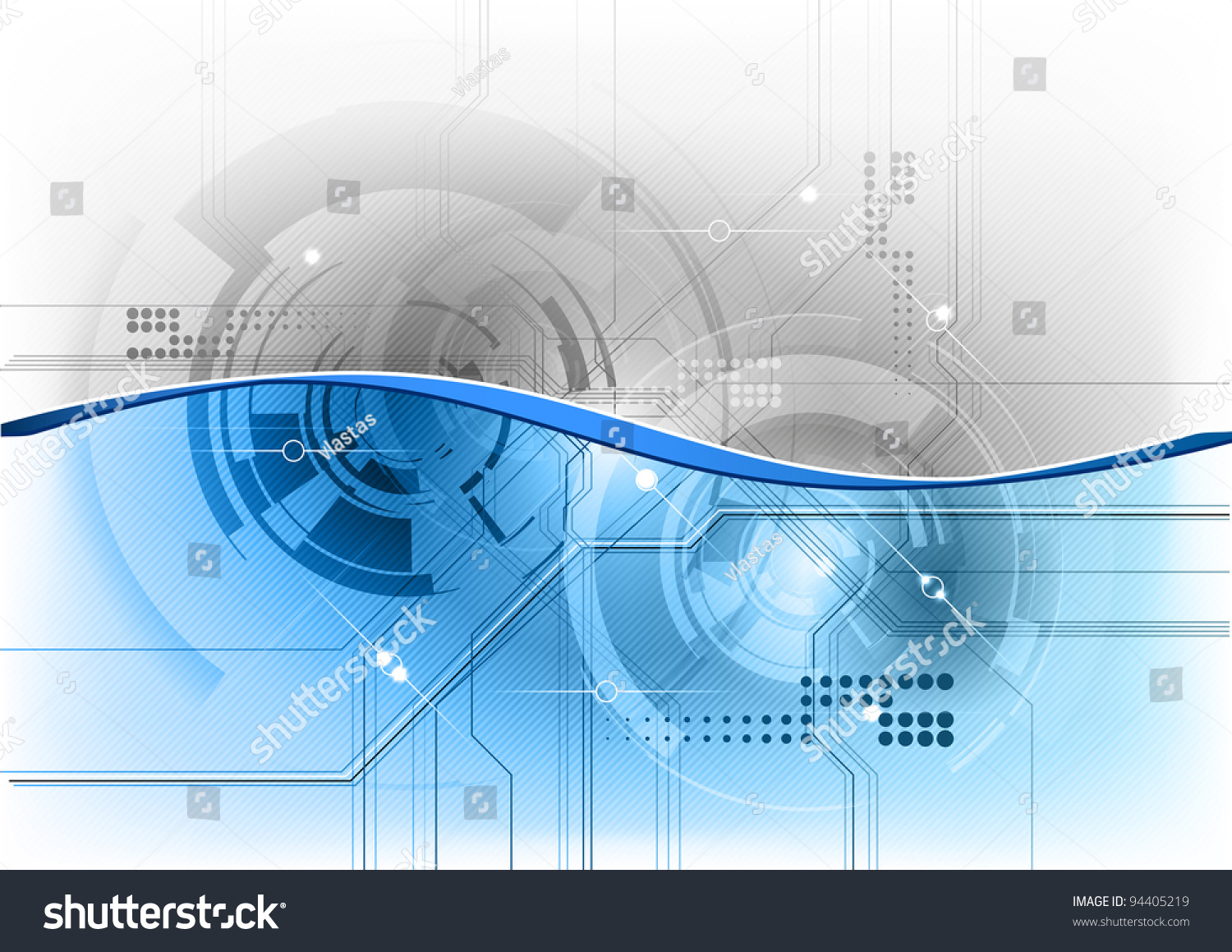 Blue Technology Background Vector Abstract Symbols Stock Vector ...