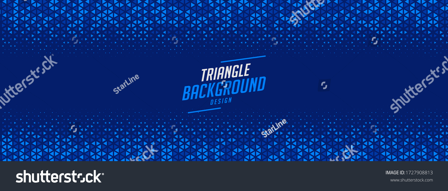 Blue Triangle Halftone Pattern Wide Banner Stock Vector (Royalty Free ...