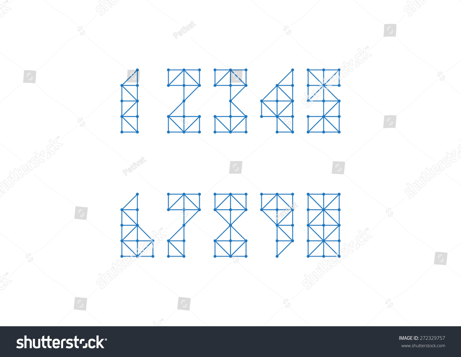 Blue Triangle Line Dot Component Number Stock Vector (Royalty Free ...