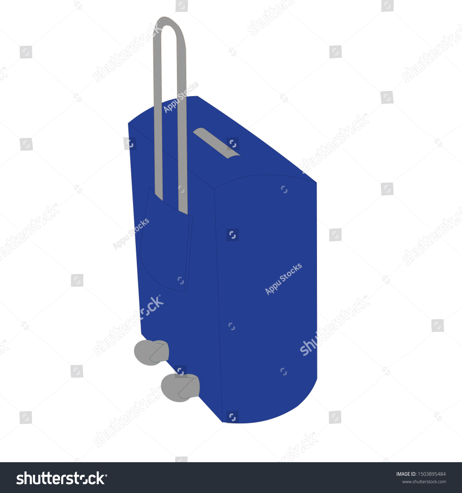 Blue Trolley Bag Cartoon Vector Image Stock Vector (Royalty Free ...