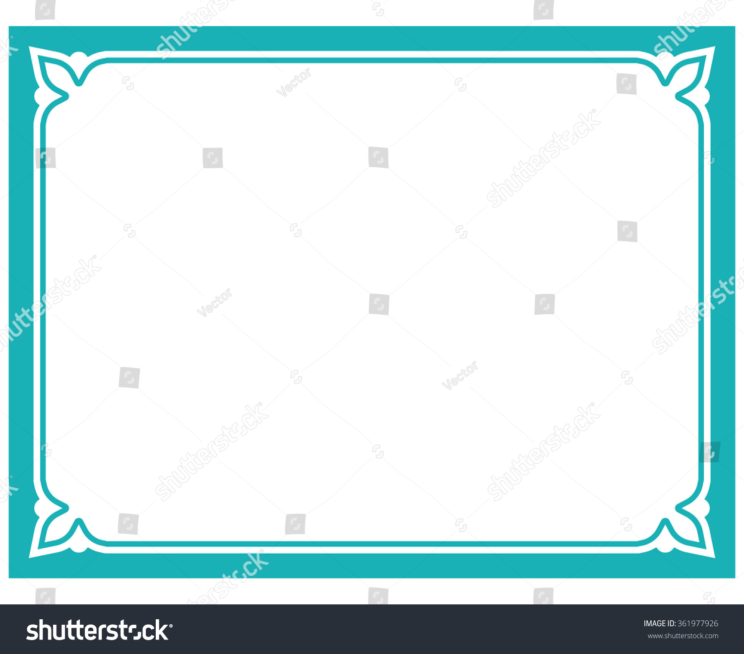 Blue Turquoise Border Frame Deco Vector Stock Vector 361977926 ...