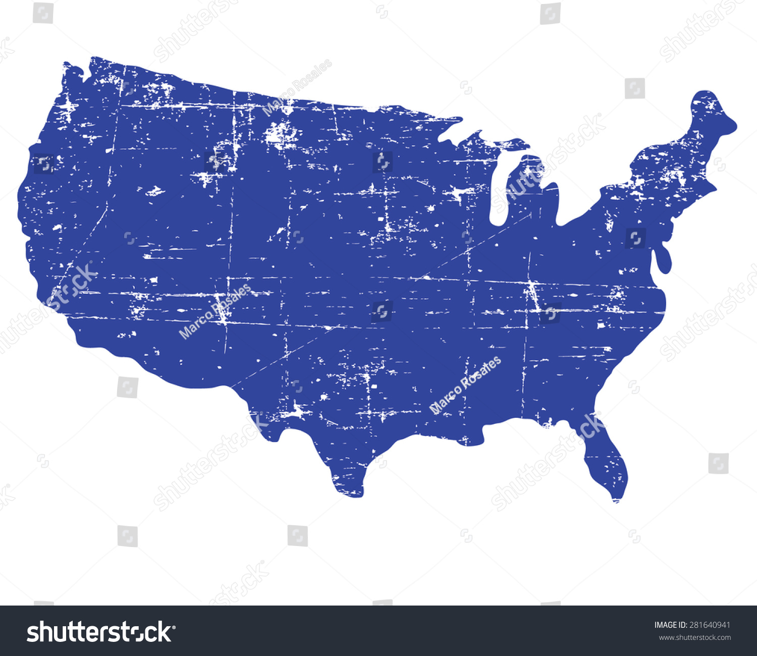 Blue Usa Map Set Stock Vector (Royalty Free) 281640941 | Shutterstock