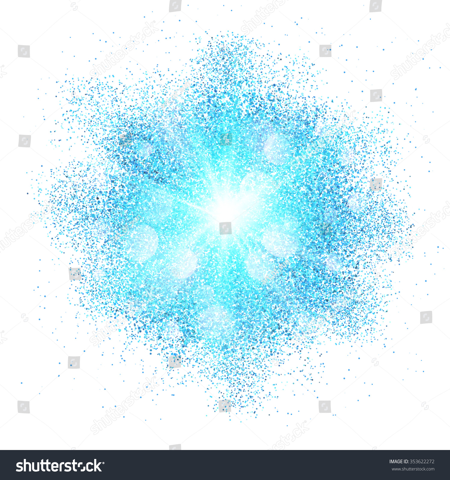 Blue Vector Dust Explosion Splash On Stock Vector (Royalty Free ...