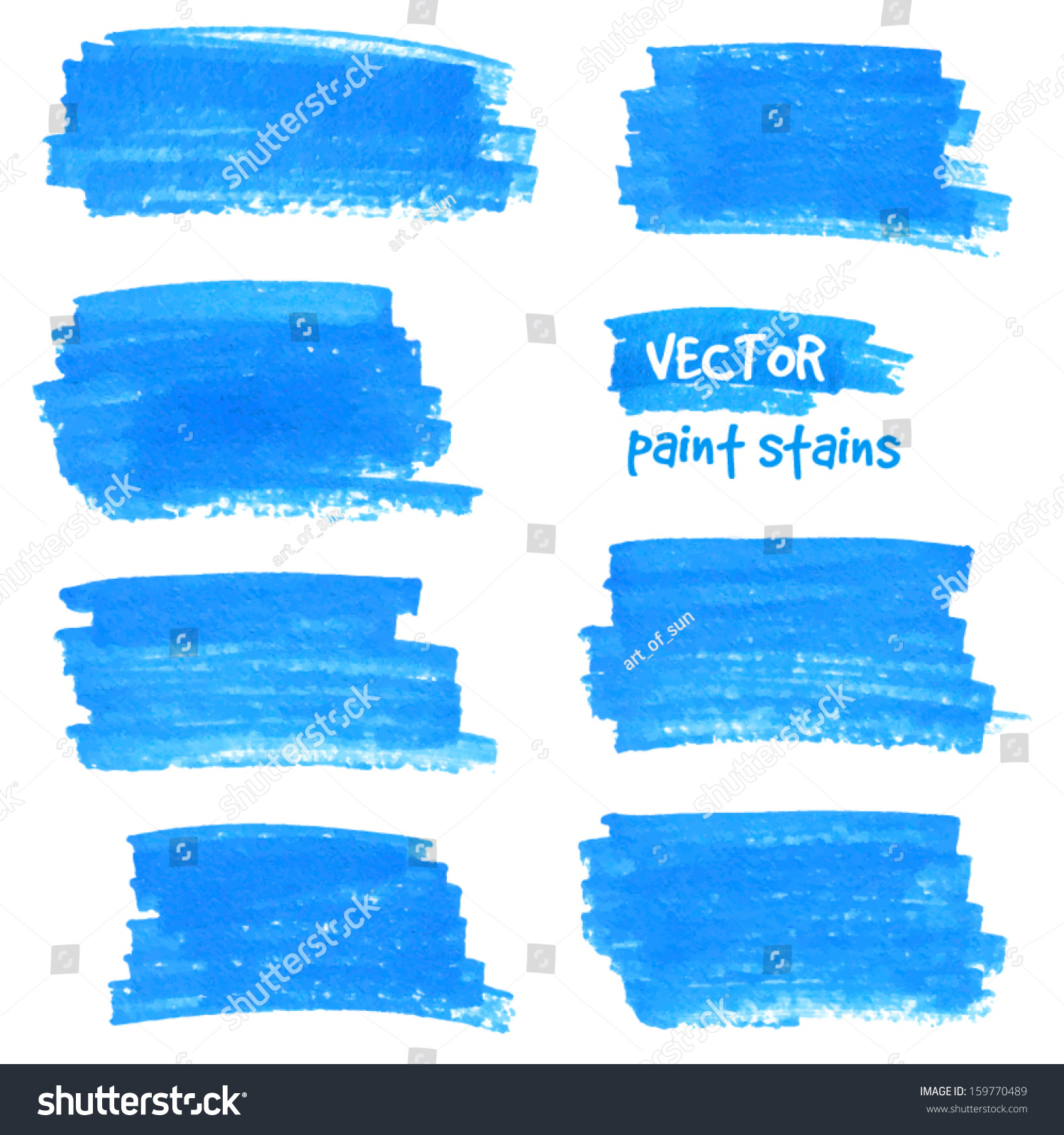 Blue Vector Felt Tip Pen Stains Stock Vector (Royalty Free) 159770489