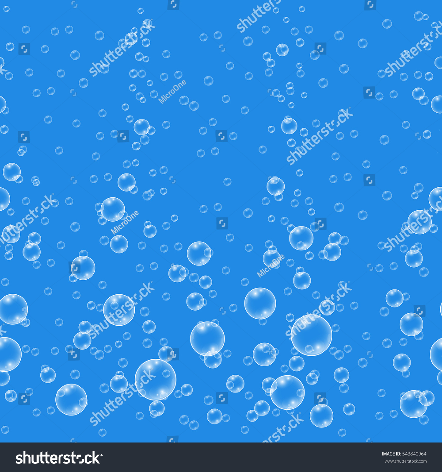 Blue Vector Realistic Water Bubbles Seamless Stock Vector (Royalty Free ...