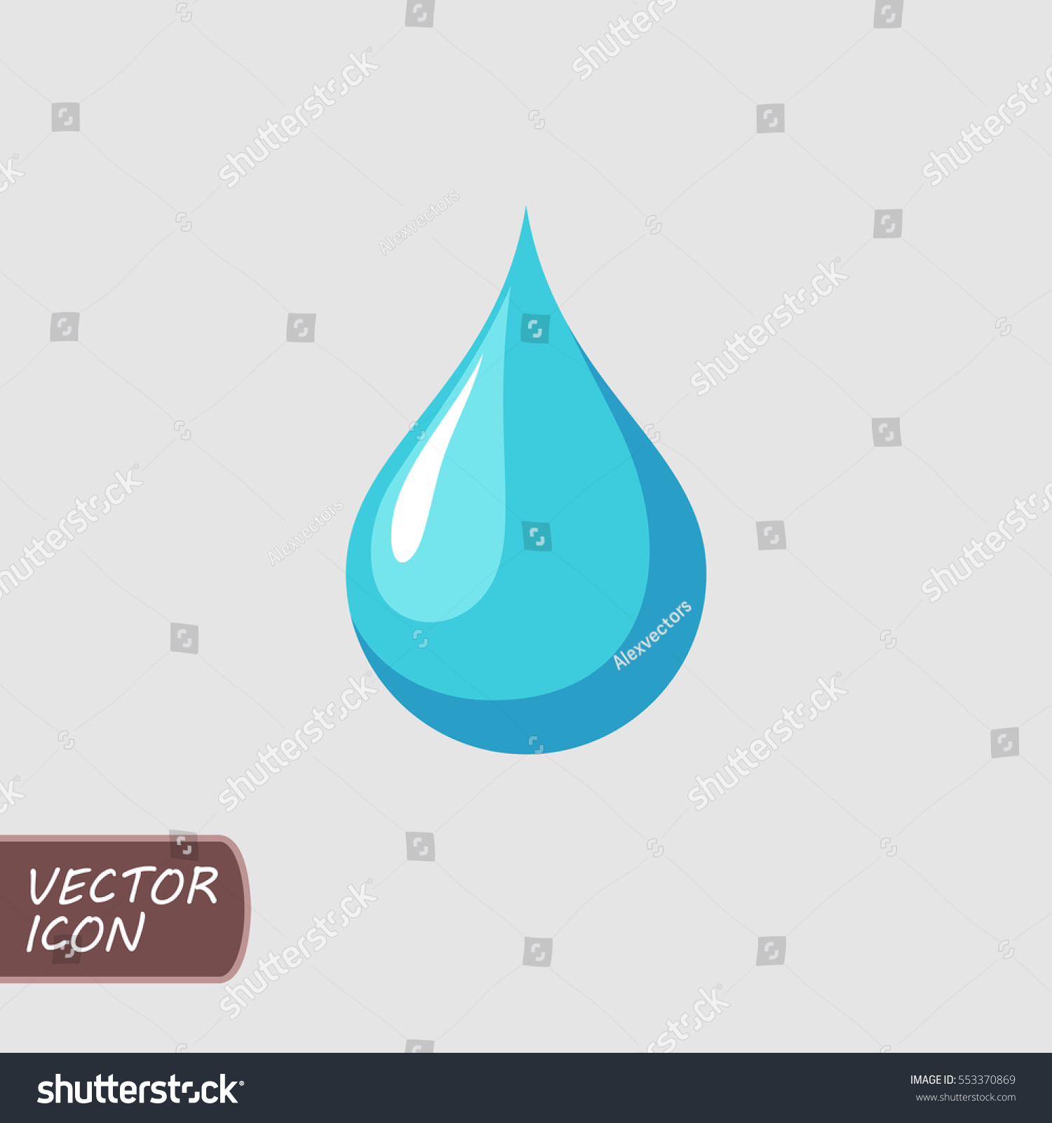 Blue Water Drop Icon Stock Vector (Royalty Free) 553370869 | Shutterstock