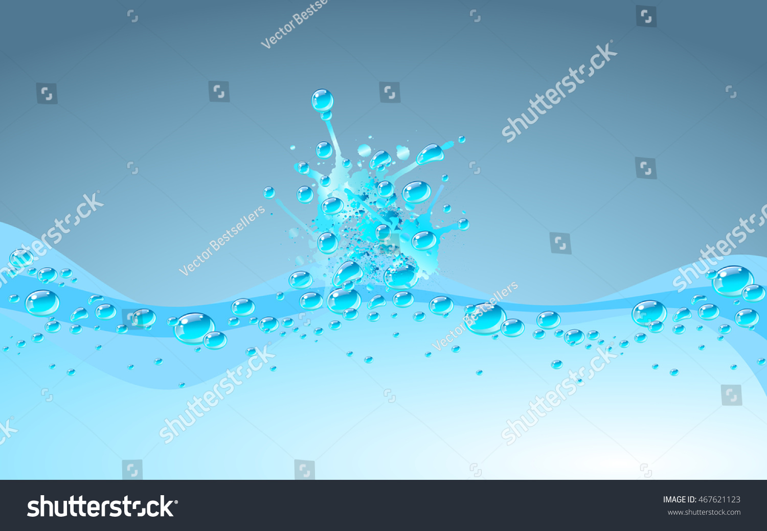 Blue Water Splash Vector Illustration Stock Vector (Royalty Free ...