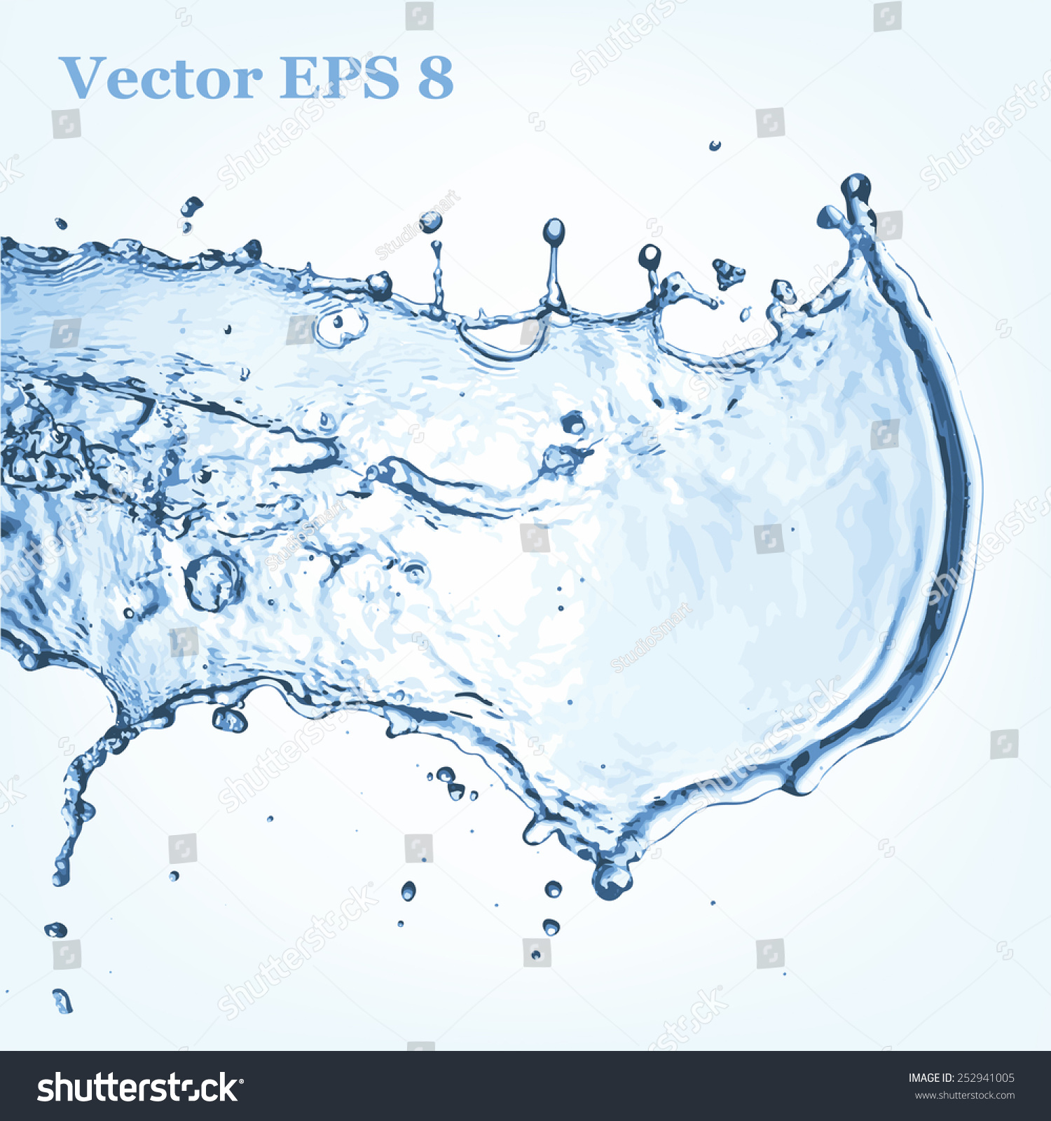 Blue Water Splash Vector Illustration Eps Stock Vector (Royalty Free ...