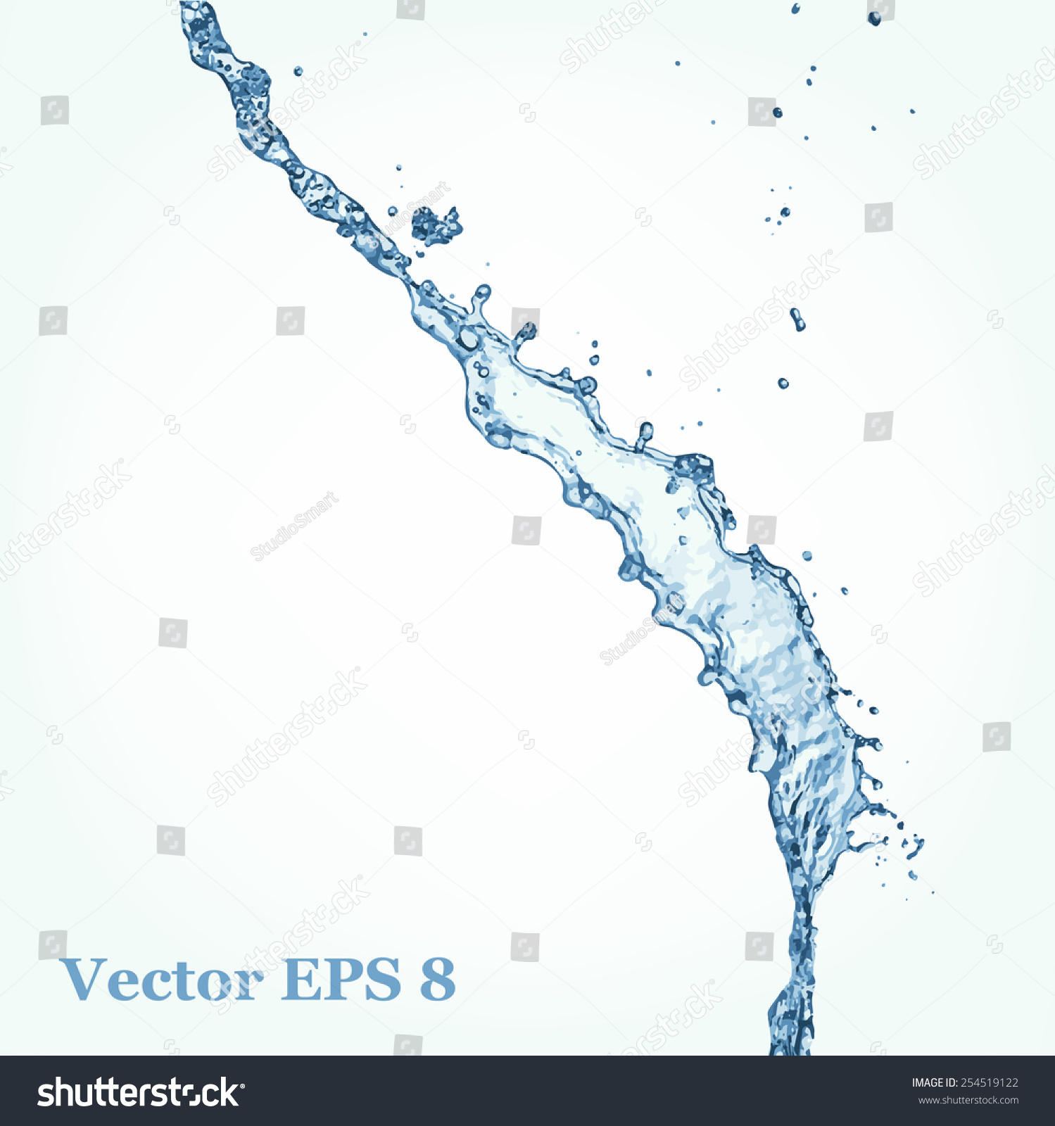 Blue Water Splash Vector Illustration Eps Stock Vector (Royalty Free ...