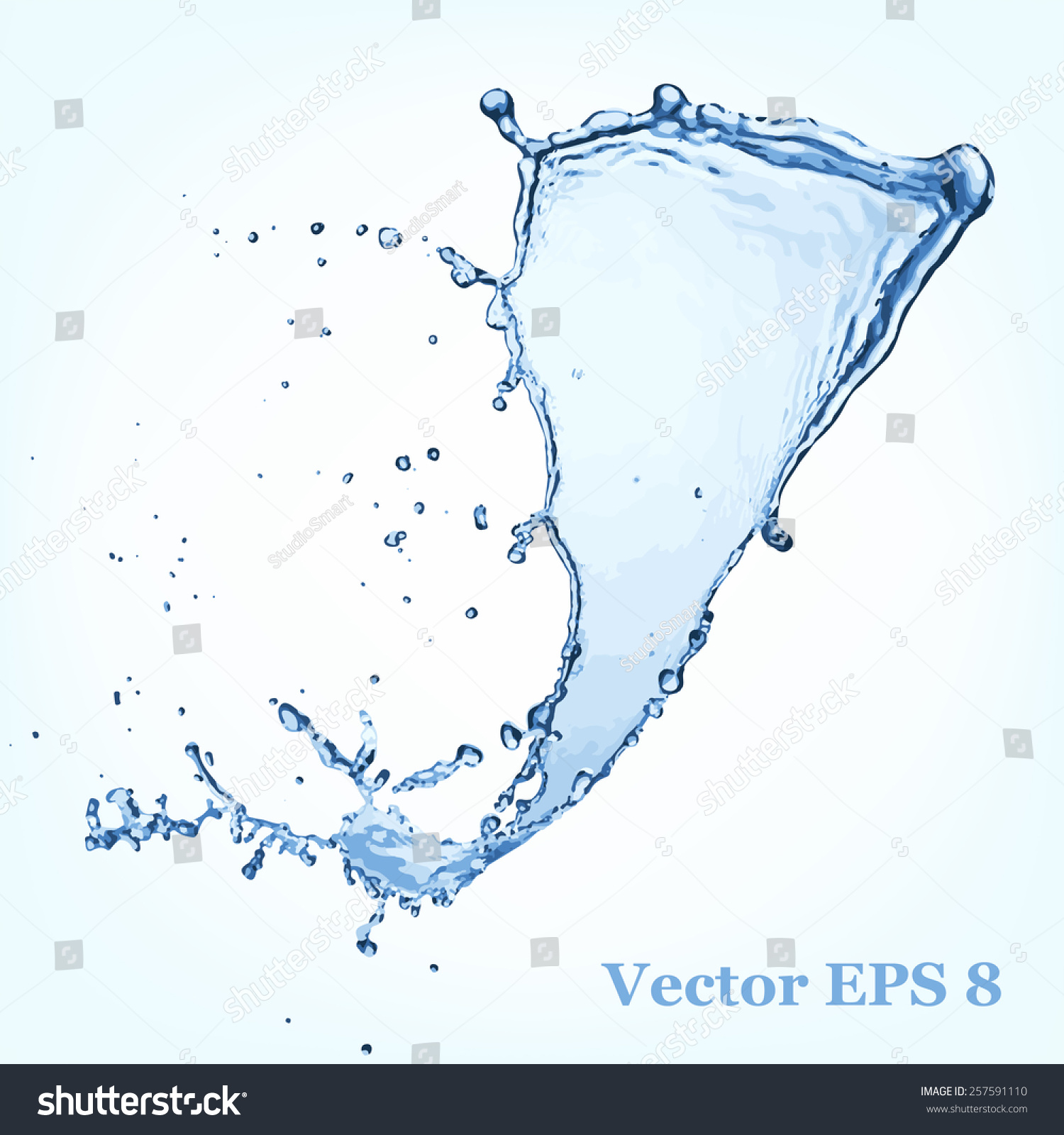 Blue Water Splash Vector Illustration Eps Stock Vector (Royalty Free ...