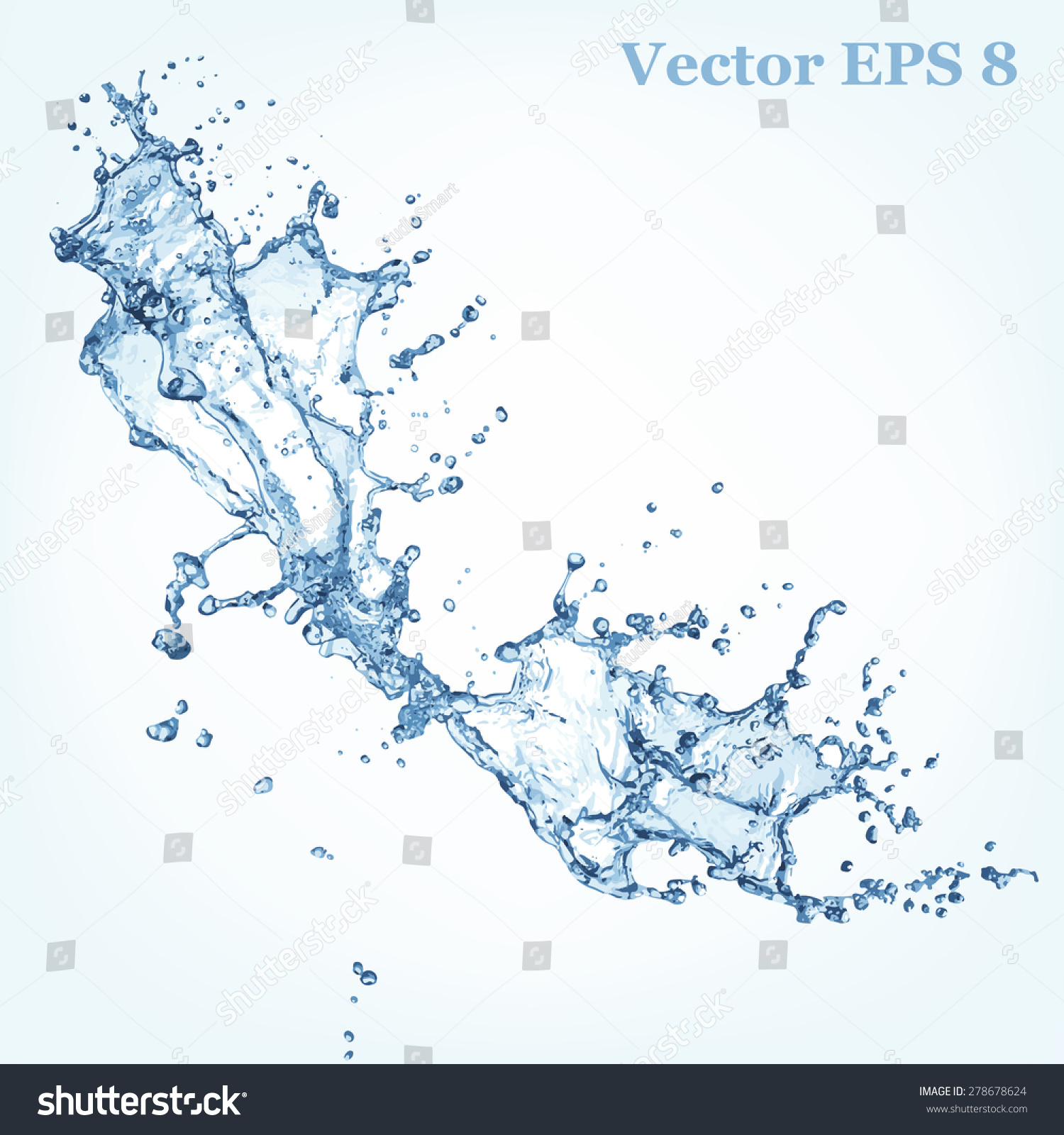 Blue Water Splash Vector Illustration Eps Stock Vector (Royalty Free ...