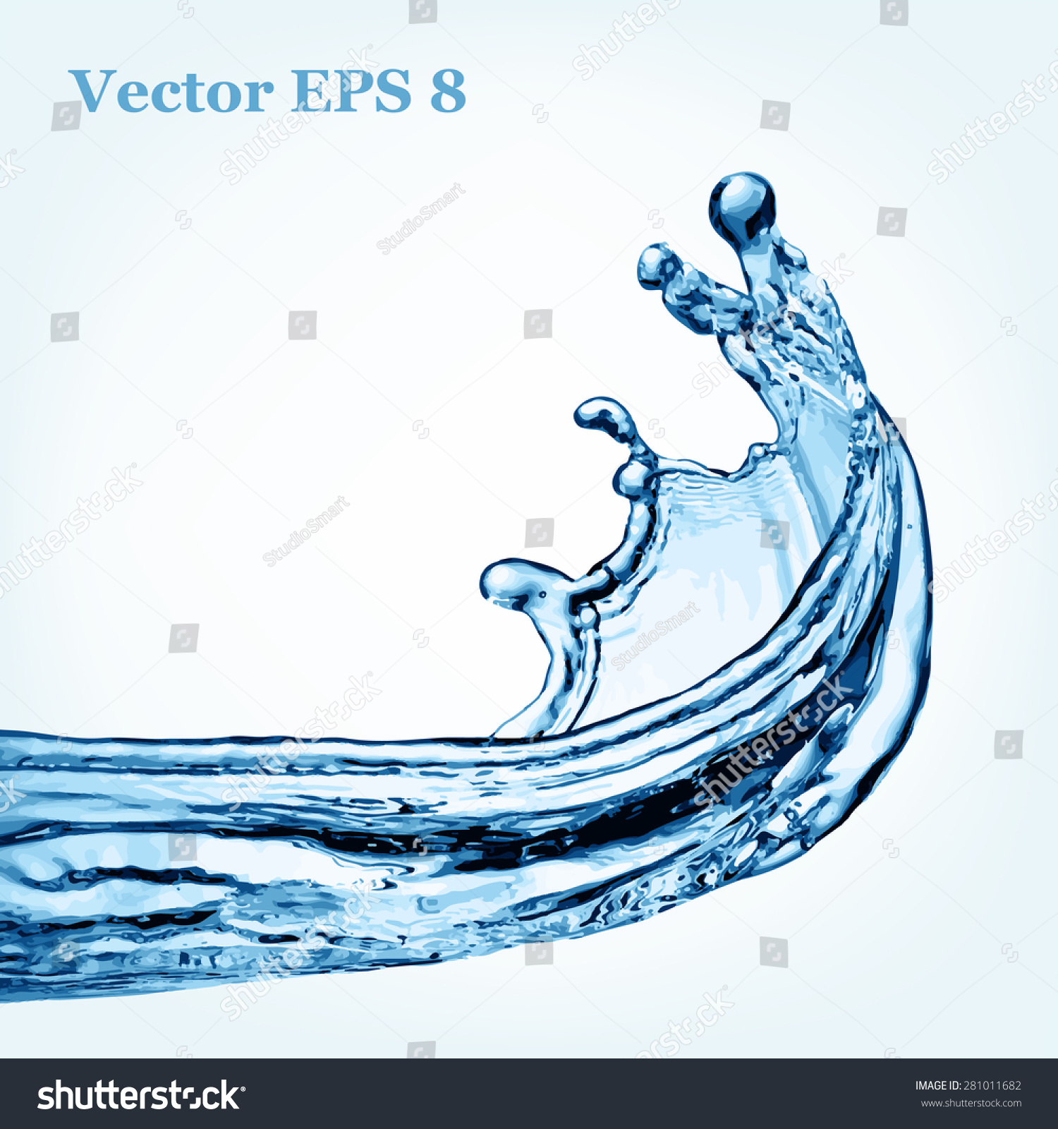 Blue Water Splash Vector Illustration Eps Stock Vector (Royalty Free ...