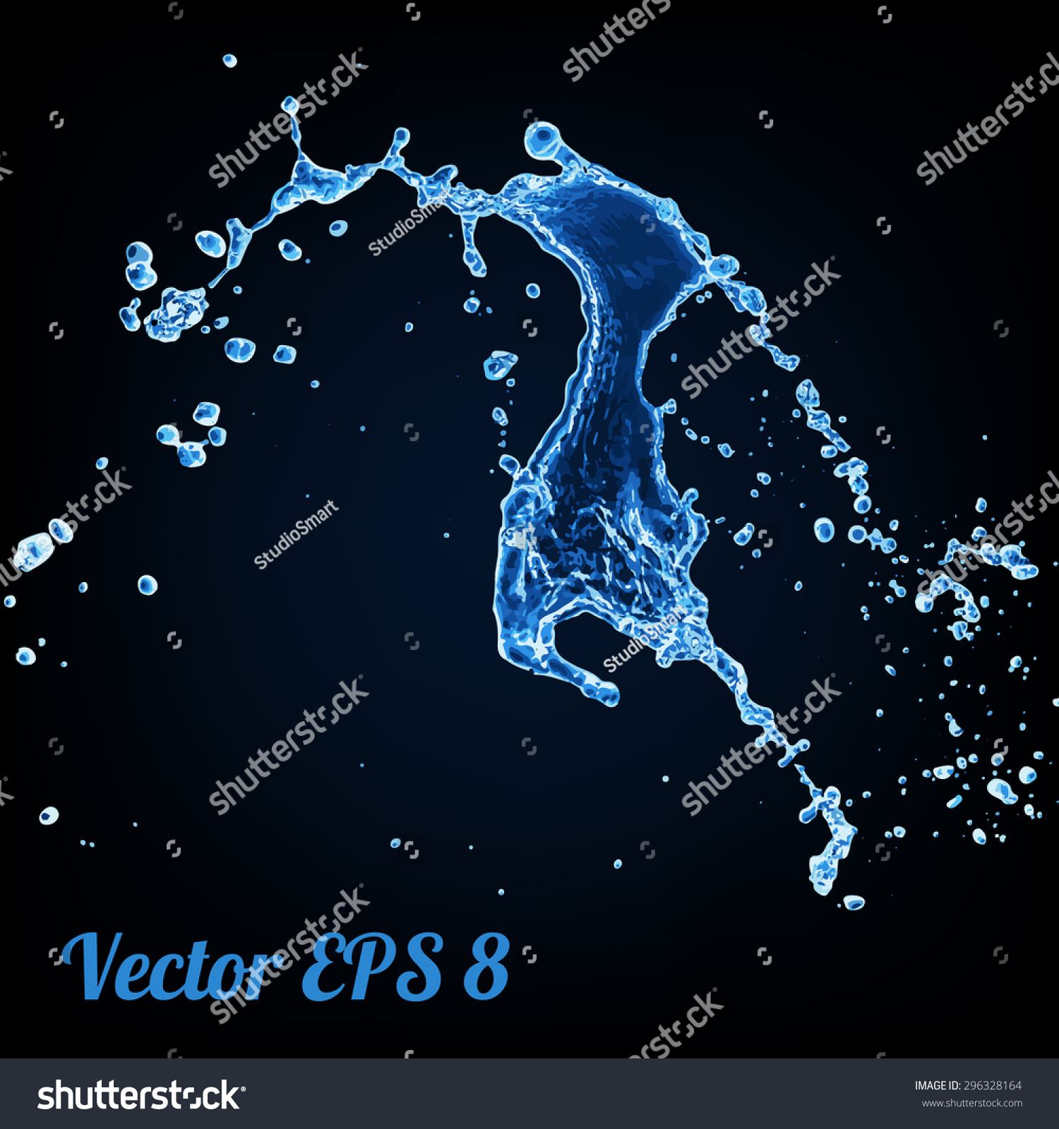 Blue Water Splash Vector Illustration Eps Stock Vector (Royalty Free ...