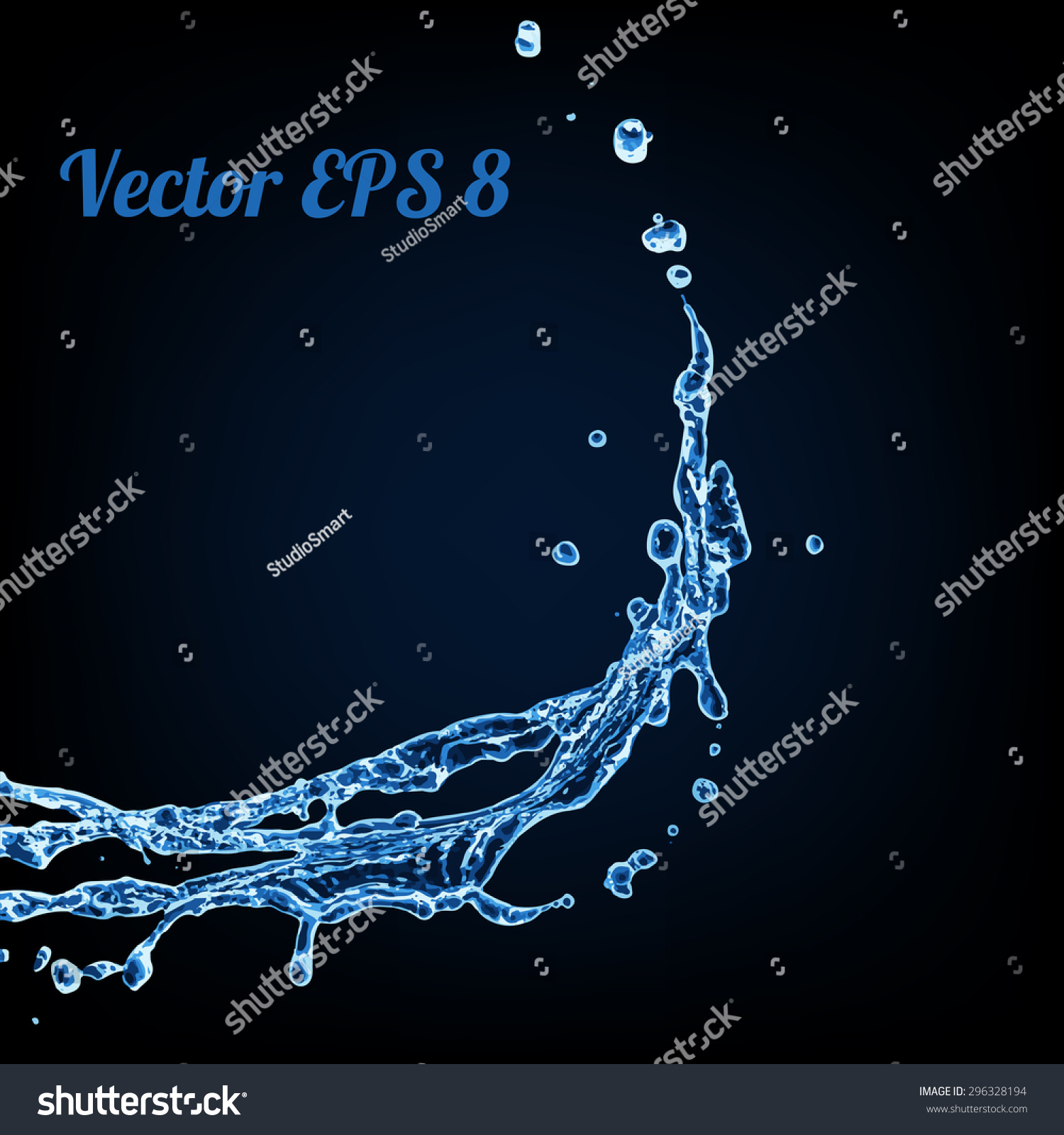 Blue Water Splash Vector Illustration Eps Stock Vector (Royalty Free ...