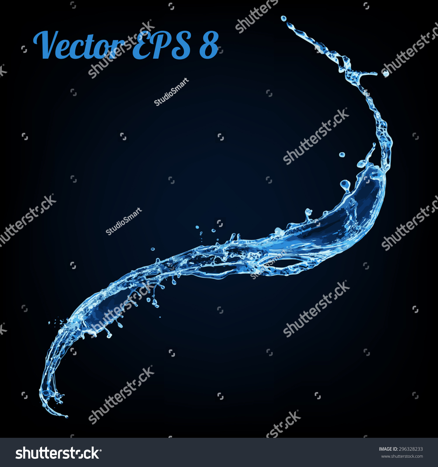 Blue Water Splash Vector Illustration Eps Stock Vector (Royalty Free ...