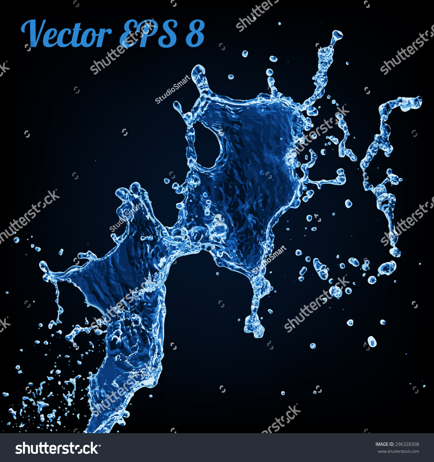 Blue Water Splash Vector Illustration Eps Stock Vector (Royalty Free ...