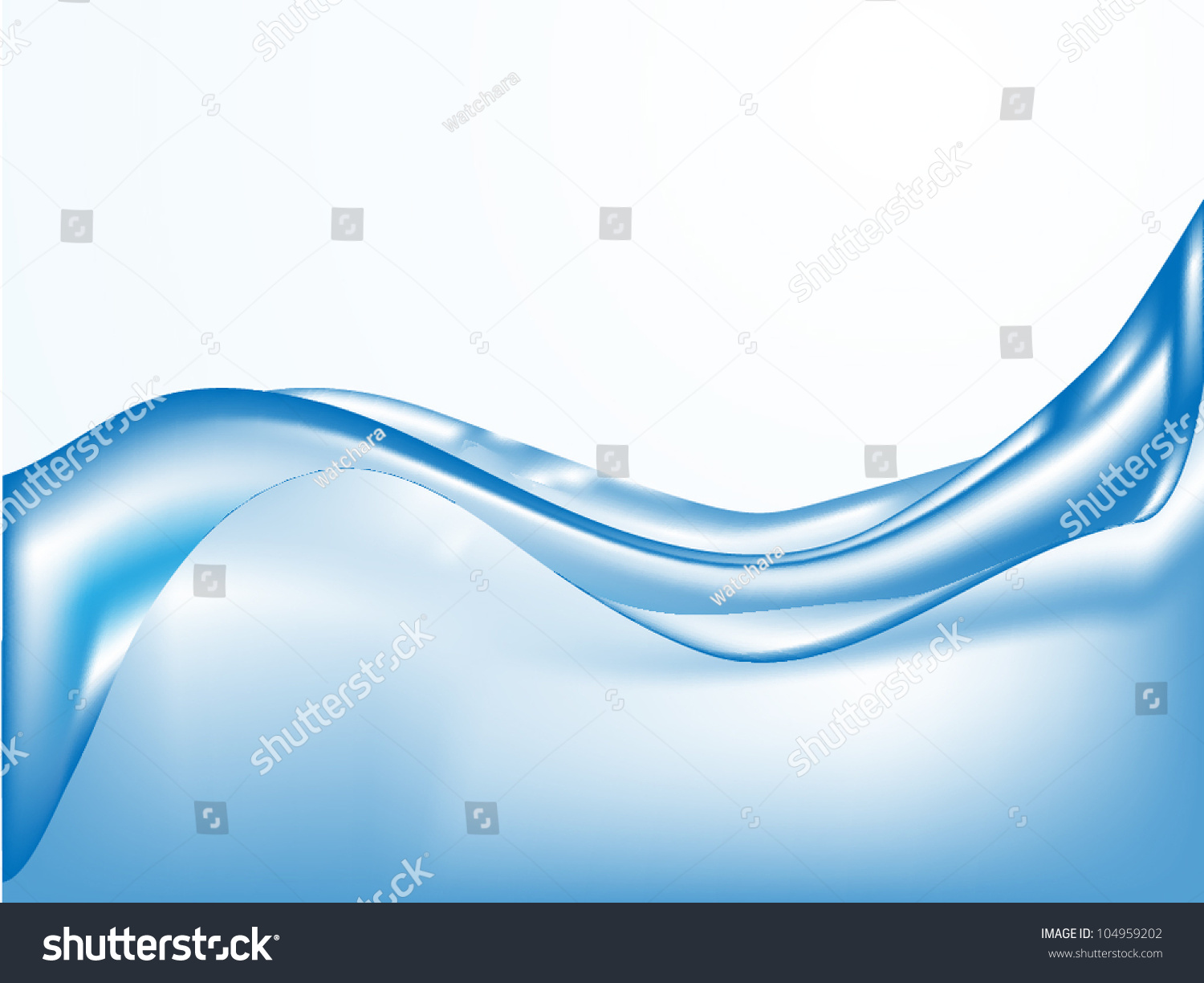 Blue Water Wave Vector Illustration Stock Vector (Royalty Free) 104959202