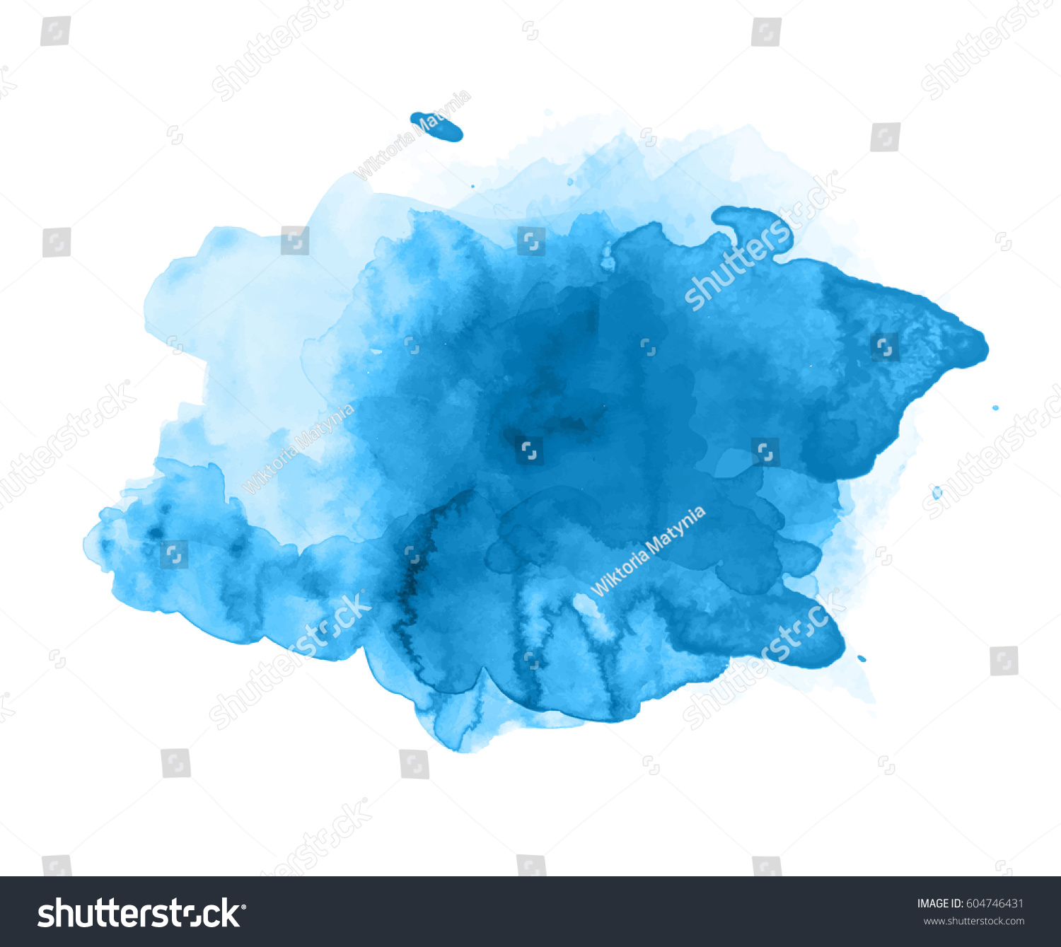 Blue Watercolor Splash Vector Stock Vector (Royalty Free) 604746431