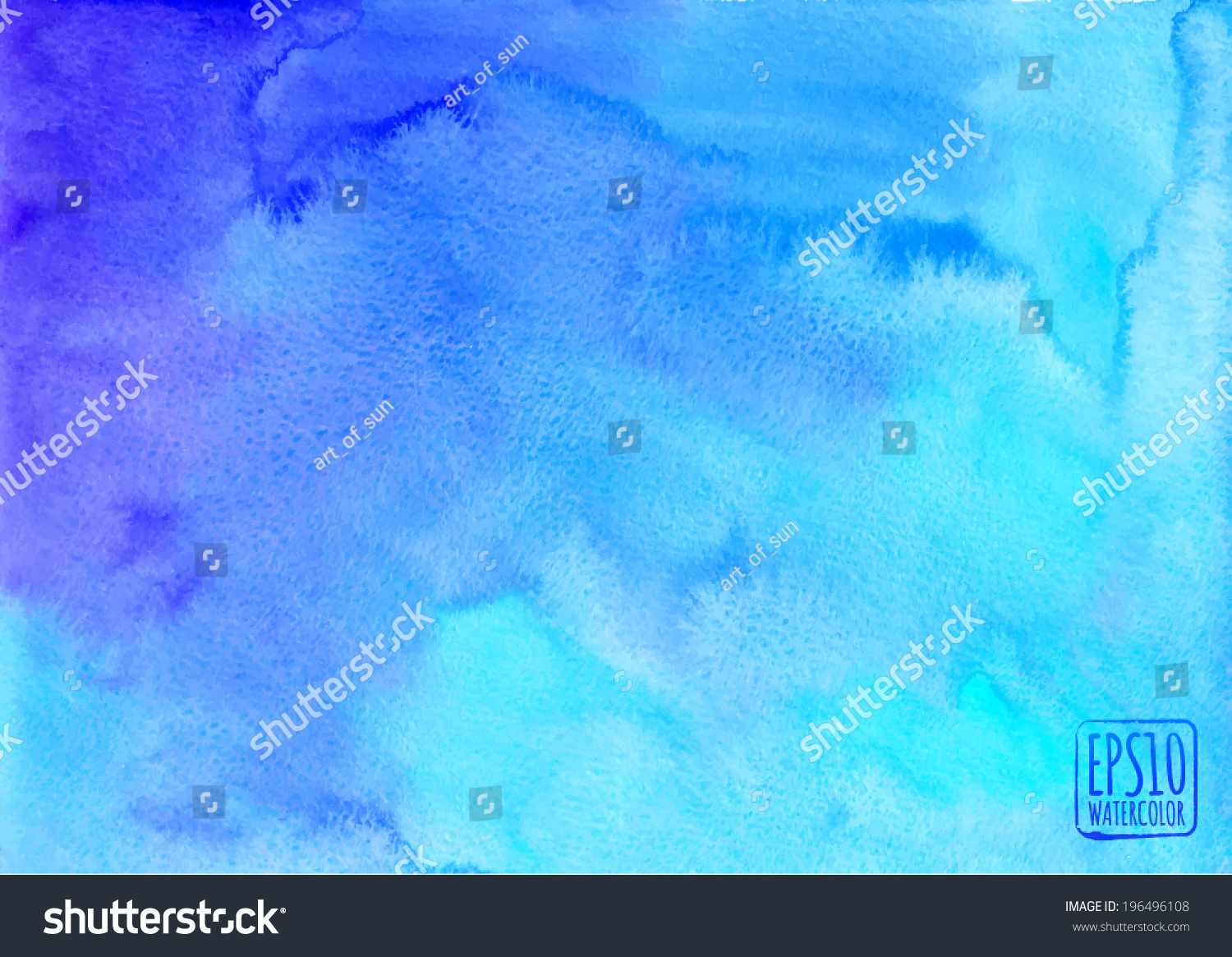 Blue Watercolor Vector Background Stock Vector (Royalty Free) 196496108 ...