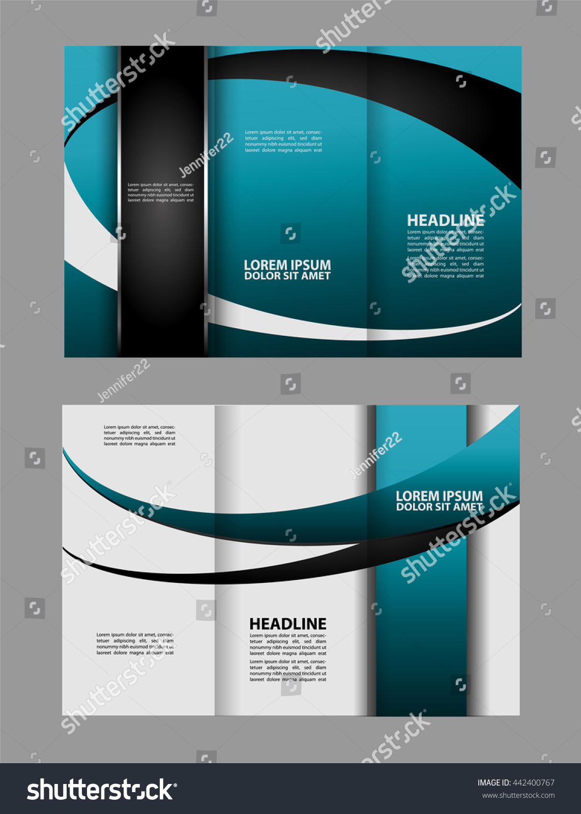 Blue Wave Brochure Template Stock Vector (Royalty Free) 442400767 ...