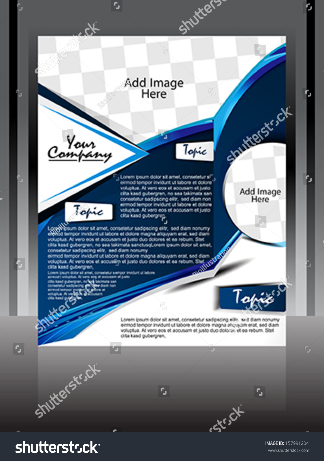 Blue Wave Flyer Design Vector Illustration: vector de stock (libre de ...