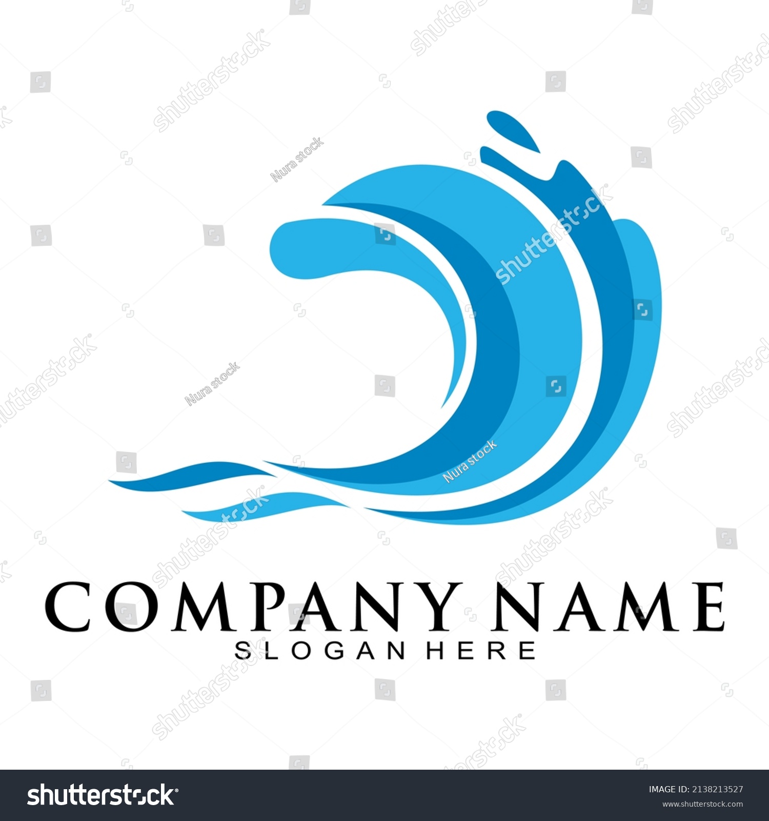 Blue Wave Illustration Vector Logo Stock Vector (Royalty Free ...