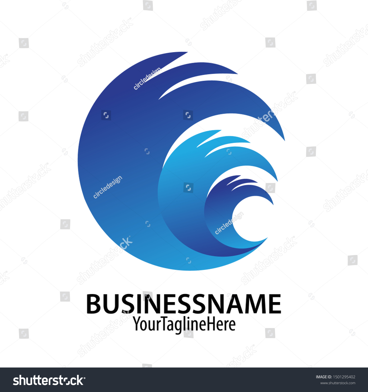 Blue Wave Logo Vector Image Stock Vector (Royalty Free) 1501295402