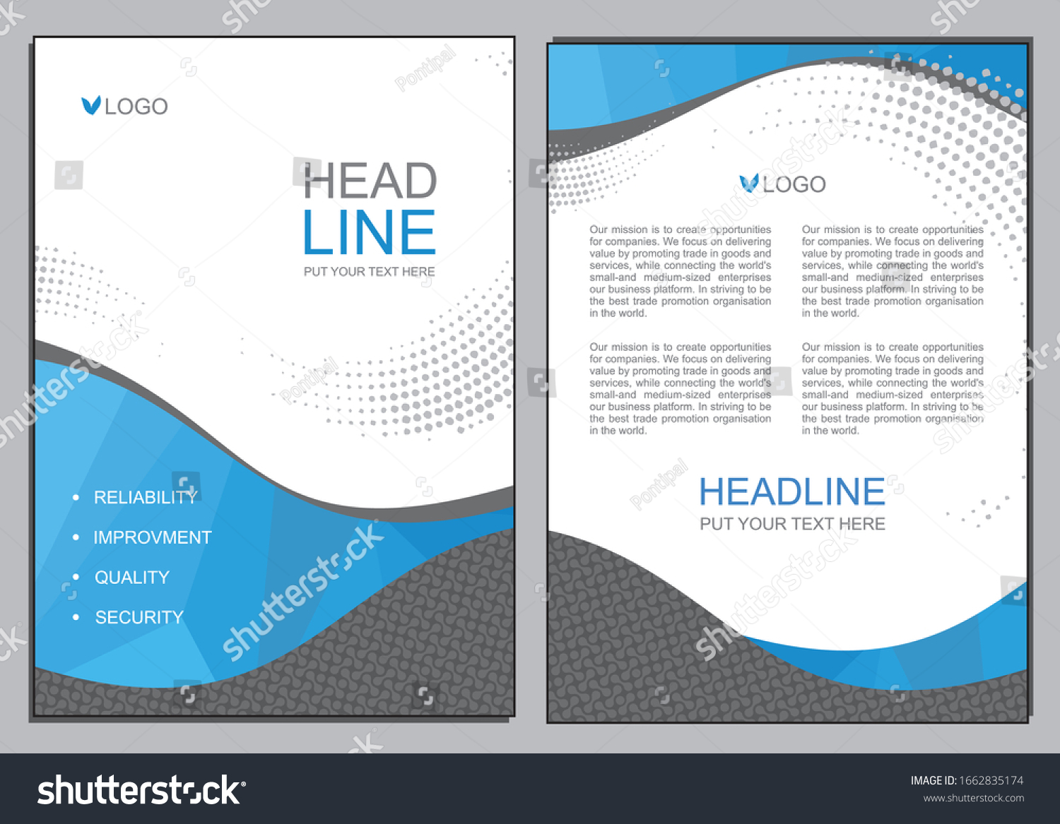Blue Wave Template Design 2020 Stock Vector (Royalty Free) 1662835174