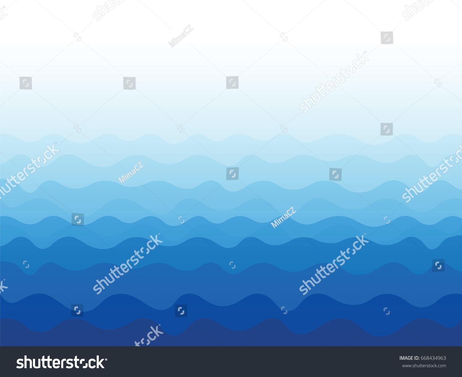 Blue Wavy Background Stock Vector (Royalty Free) 668434963 | Shutterstock