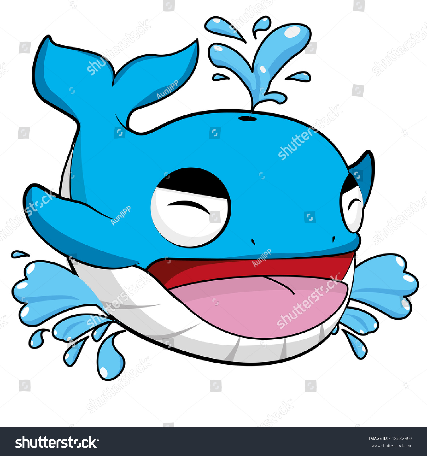 Blue Whale Laughing Vector Stock Vector (Royalty Free) 448632802 ...