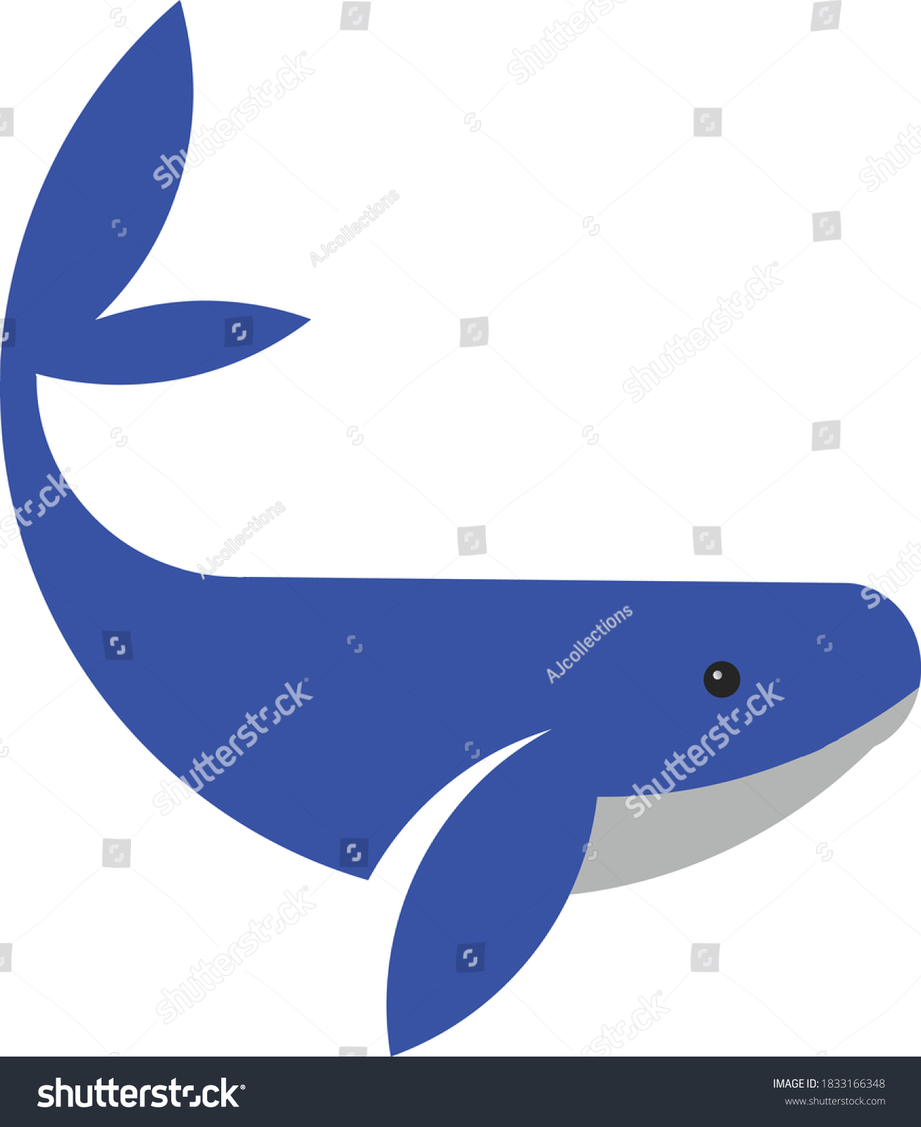 Blue Whale Vector Illustration Design Stock Vector (Royalty Free ...