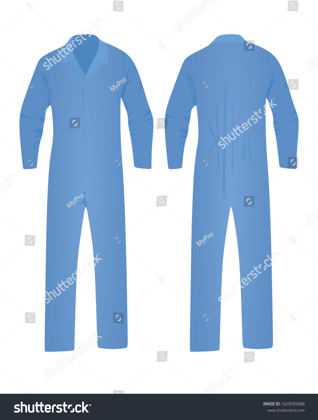Blue Working Uniform Vector Illustration Stock Vector (Royalty Free ...