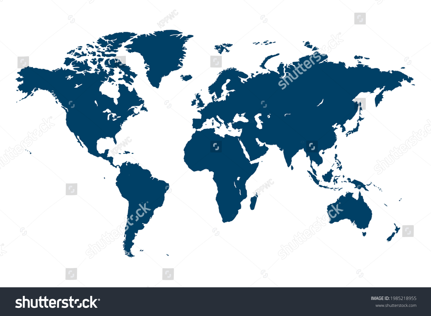 Blue World Map Vector Isolated On Stock Vector (Royalty Free ...