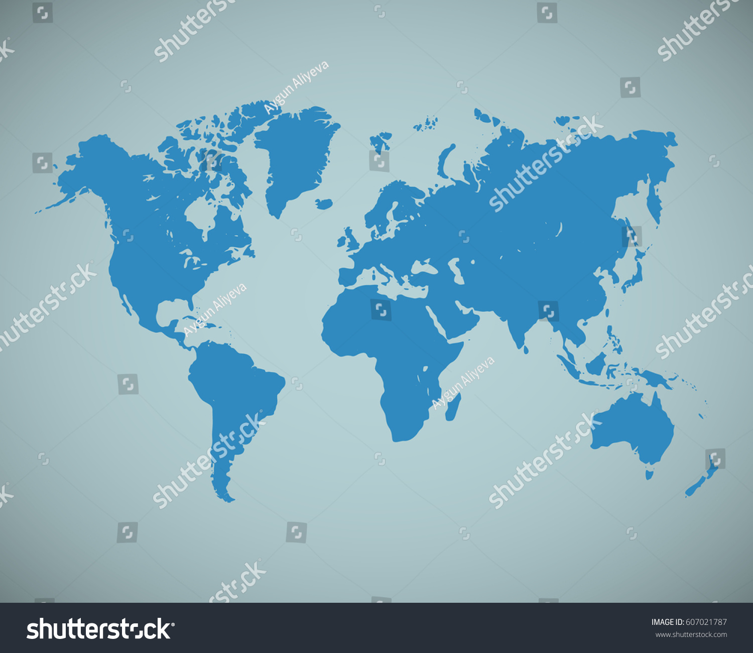 Blue World Map Vector Worldmap Vector Stock Vector (Royalty Free) 607021787