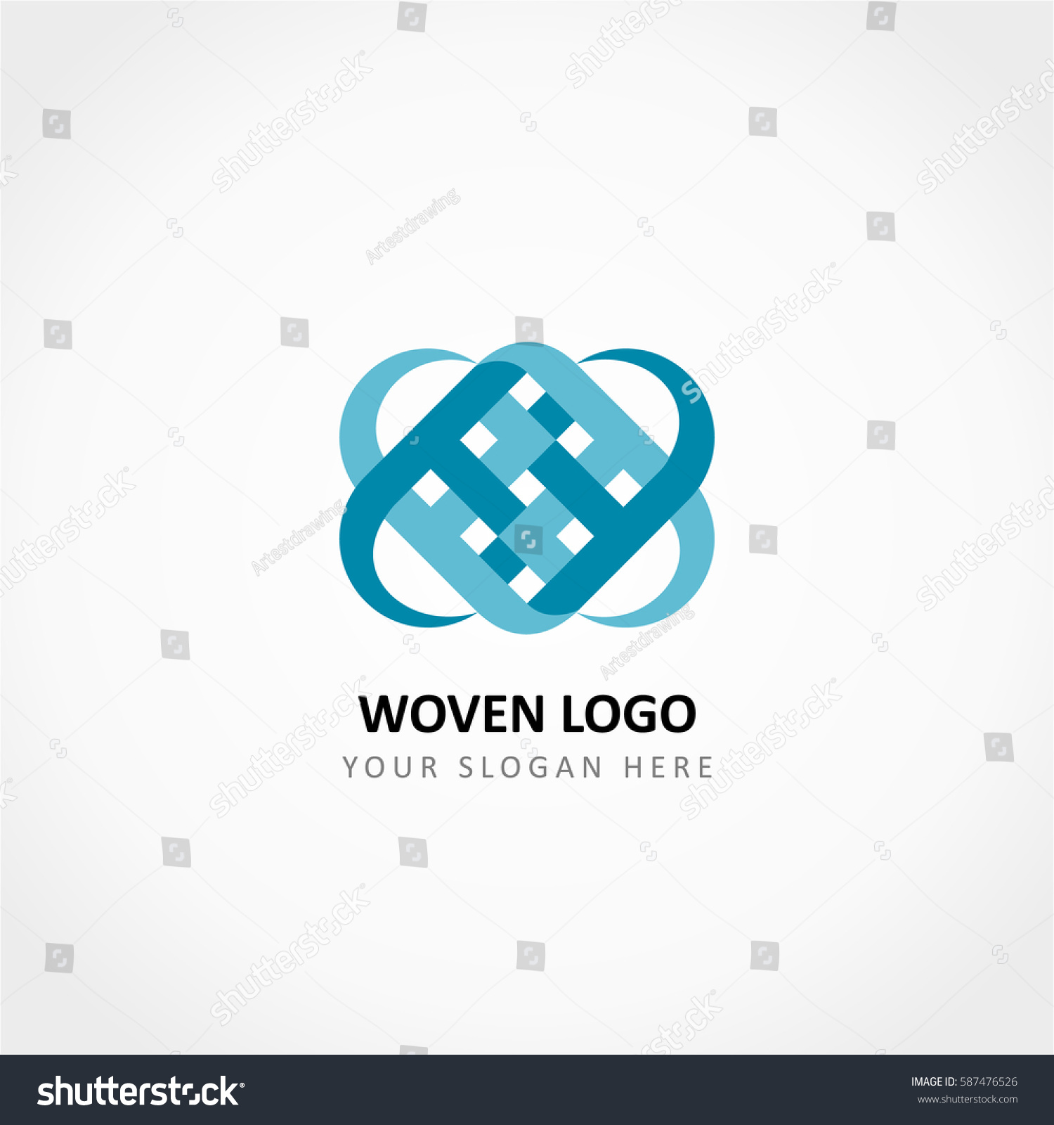 Blue Woven Logo Stock Vector (Royalty Free) 587476526
